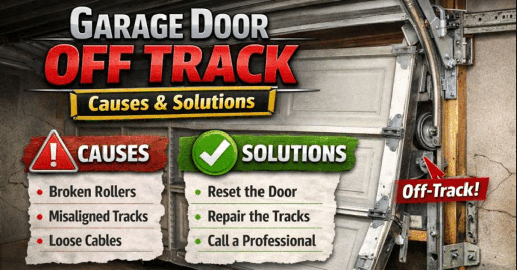 Garage Door Off Track – Causes & Solutions - New Braunfels Garage Door